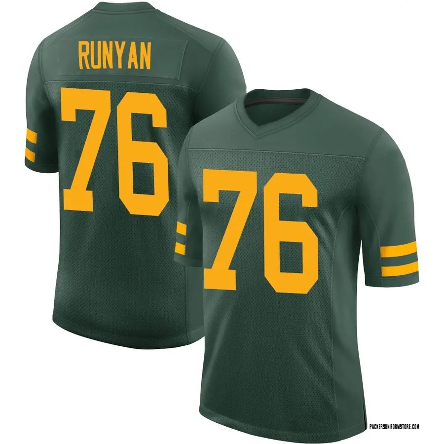 Nike Jon Runyan Green Bay Packers Men's Limited Green Alternate Vapor ...